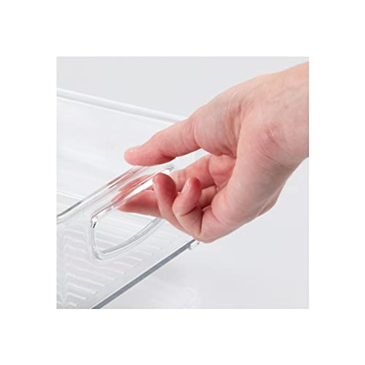 mDesign Small Plastic Bathroom Storage Container Bins with Handles for Organization in Closet, Cabinet, Vanity or Cupboard Shelf, Accessory Organizer - Ligne Collection - 4 Pack, Clear