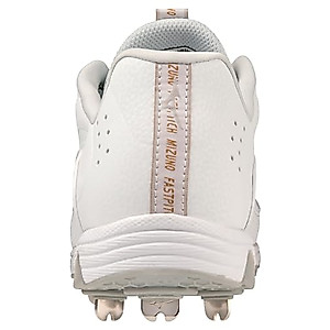 Mizuno Women's 9-Spike Swift 8 Low Metal Softball Cleat, White, 11