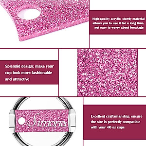 Vodolo Name Plate for 40 Oz Stanley Cups,12 PCS Acrylic Nameplate Personalized Name Tag Blank Compatible with Stanley Tumbler Topper Lid Accessories