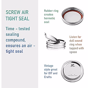 BHL JARS Mason Jars Wide Mouth 24 oz Bundle with Non Slip Jar Opener brand Set of 4 Mason Jars - Canning Glass Jars with Lids and Bands