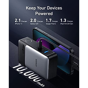 Anker 733 Power Bank (GaNPrime PowerCore 65W), 2-in-1 Hybrid Charger, 10,000mAh 30W USB-C Portable Charger with 65W Wall Charger, Works for iPhone 14/13, Samsung, Pixel, MacBook, Dell, and More