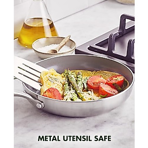 GreenPan Chatham Tri-Ply Stainless Steel Cookware Healthy Ceramic Nonstick 8" 10" and 12" 3 Piece Frying Pan Skillet Set, PFAS-Free, Multi Clad, Induction, Dishwasher Safe, Oven and Broiler Safe