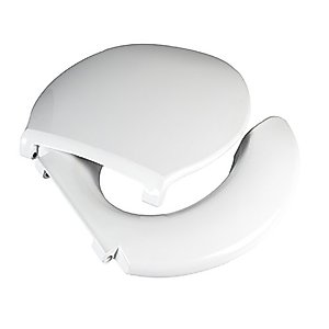 Big John Toilet Seat 2445263-3W Open Front with Cover Bariatric Toilet Seat, White
