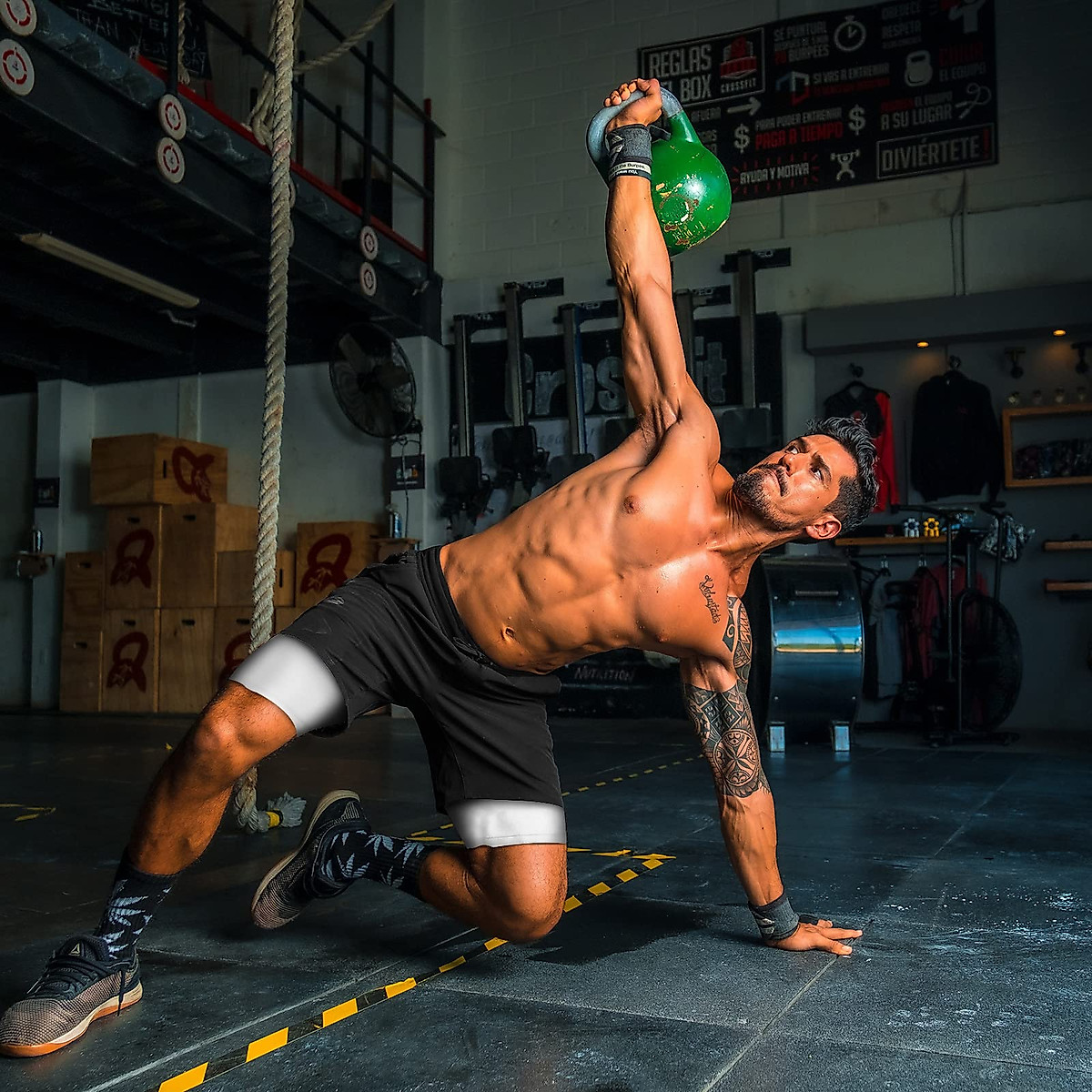 OEBLD Mens Athletic Shorts 2-in-1 Gym Workout Running 7'' Shorts with Towel Loop Black