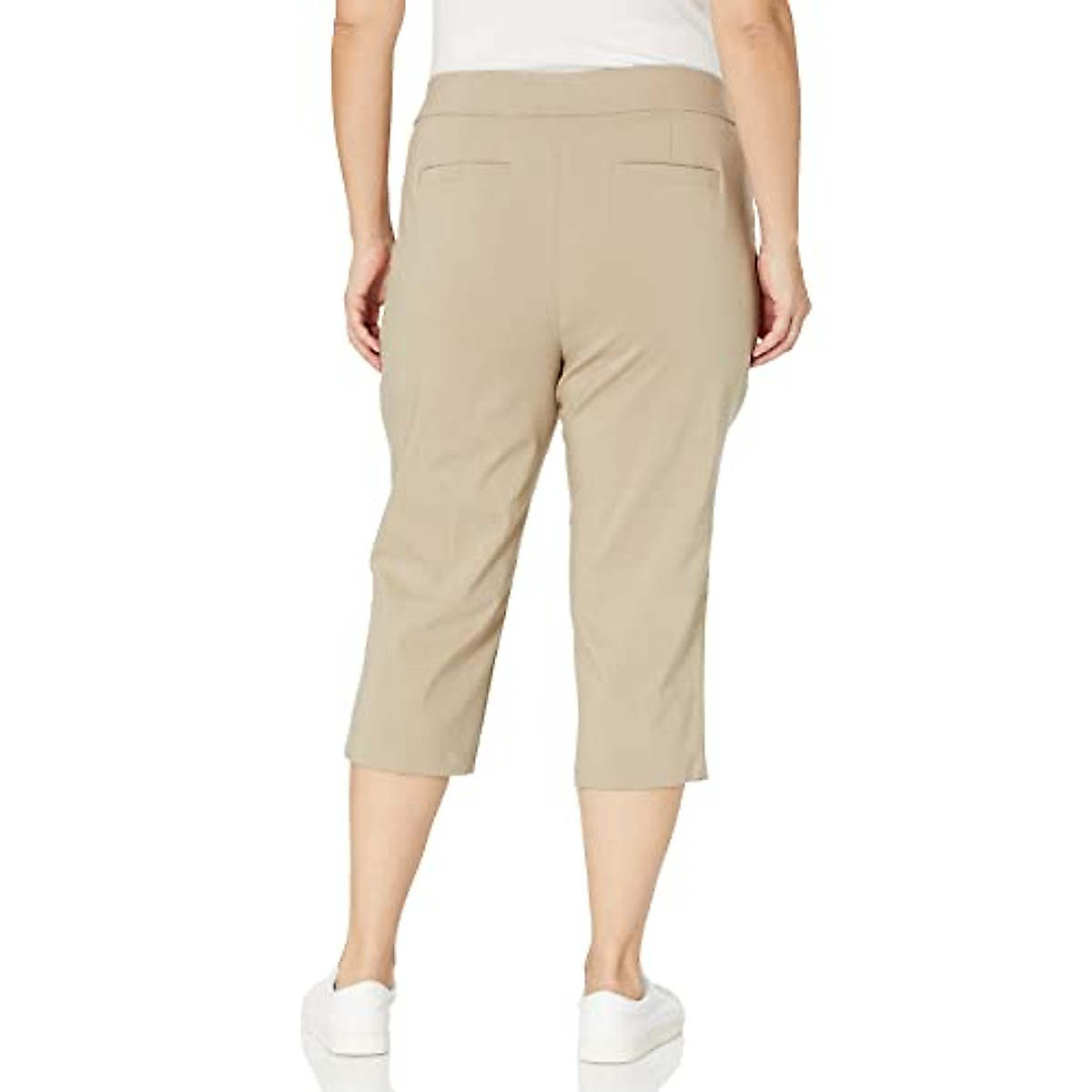 Briggs New York Womens Plus-Size Pull On Capri Pocket Casual Pants, Cobblestone, 20 Plus
