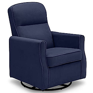 Delta Children Clair Slim Nursery Glider Swivel Rocker Chair, Navy