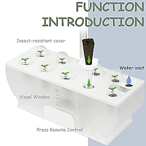 Hydroponics Growing System, 9 Pods Indoor Garden with Cyclically Timed 100 LED Grow Light and Water Pump, Garden Planter Kit for Herbs, Vegetables, Plants Flowers and Fruit (Transparent)