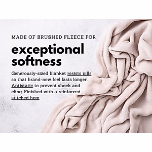 Perfect Fit SoftHeat - Queen Micro-Fleece Heated Blanket - Luxuriously Warm & Soft Electric Blanket, Patented Low-Voltage Technology (Natural, Queen)