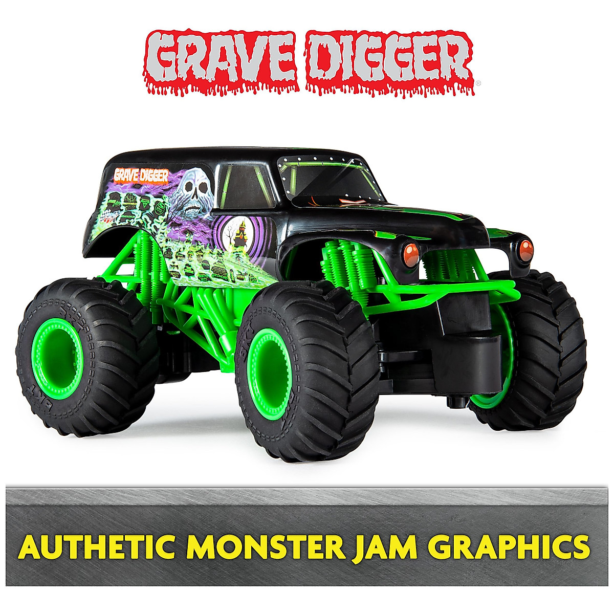 Monster Jam, Official Grave Digger Remote Control Monster Truck, 1:24 Scale, 2.4 GHz, Kids Toys for Boys and Girls Ages 4 and up