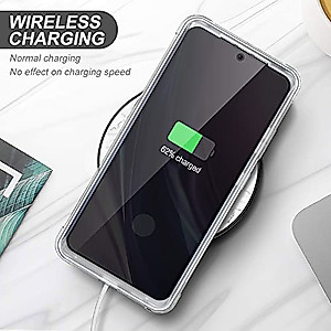 SURITCH Clear Case for Samsung Galaxy S21 Ultra 5G,[Built in Screen Protector][Camera Lens Protection] Full Body Protective Shockproof Bumper Rugged Cover for Galaxy S21 Ultra 6.8 Inch (Clear)