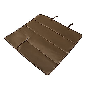 TIMBER RIDGE Collapsible Armrests Cup Holder & Carry Mat & Pet Leash Heavy Duty Foldable Chair for Outdoor Lounge Lawn Beach, Support 300 lbs, Earth Brown