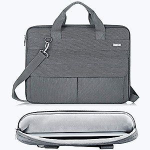 LANDICI Laptop Bag Carrying Case 13-14 inch with Shoulder Strap, Slim Waterproof Computer Sleeve Compatible with MacBook Air 13/13.3 M1 M2, MacBook Pro 13/14, Chromebook 14, Grey