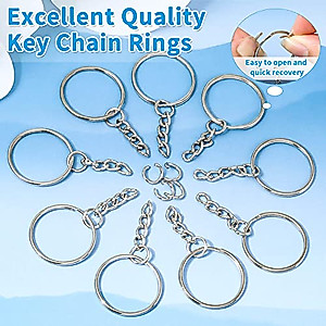 Keychain Making Supplies, Paxcoo 50Pcs Keychains with Chain and 50 Pcs Jump Rings, Keychain Rings Kit Keychain Findings Bulk for Keychain Making DIY Crafts