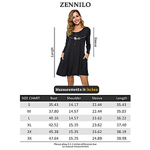 ZENNILO Women's Loose Fit Casual Swing Christmas T-Shirt Dress with Pockets(Flower40,1X)