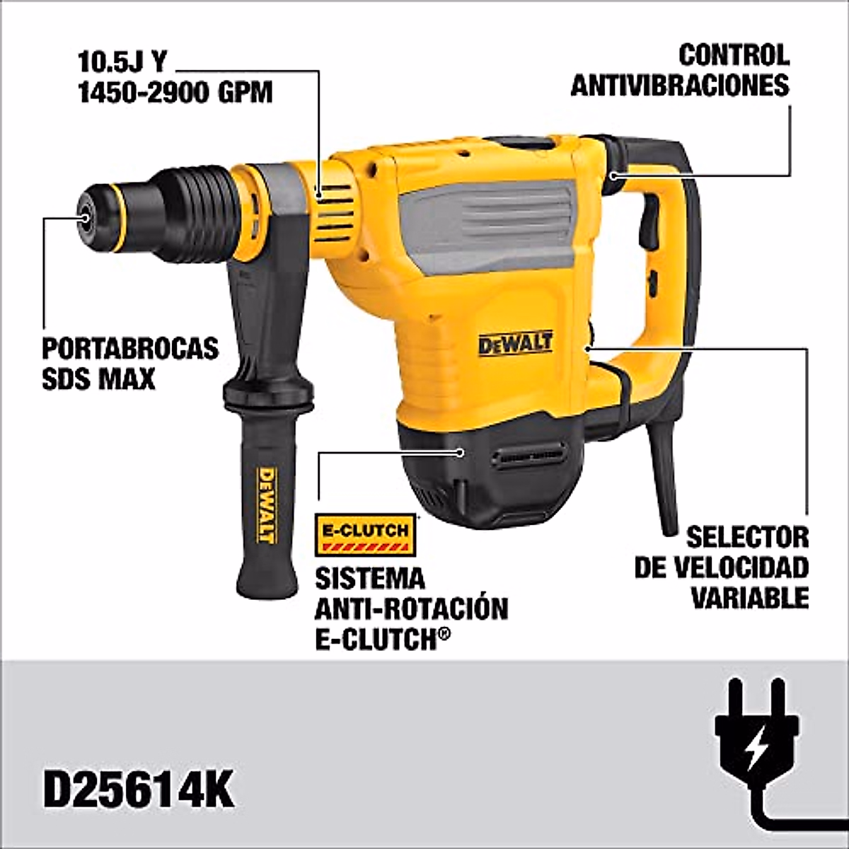 DEWALT Rotary Hammer/Drill Combination, 1-3/4-Inch, SDS MAX (D25614K)