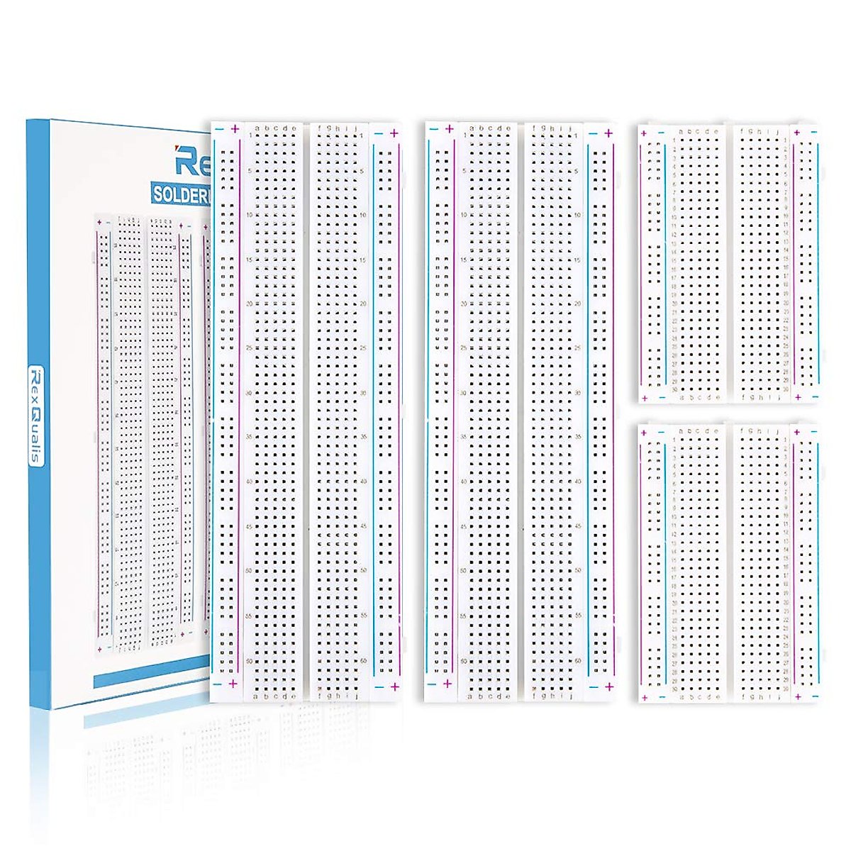 4PCS Breadboards Kit Include 2PCS 830 Point 2PCS 400 Point Solderless Breadboards for Proto Shield Distribution Connecting Blocks