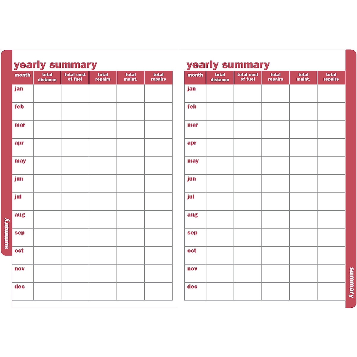 Auto Log Book (Mileage, Maintenance, and Expense Tracker)