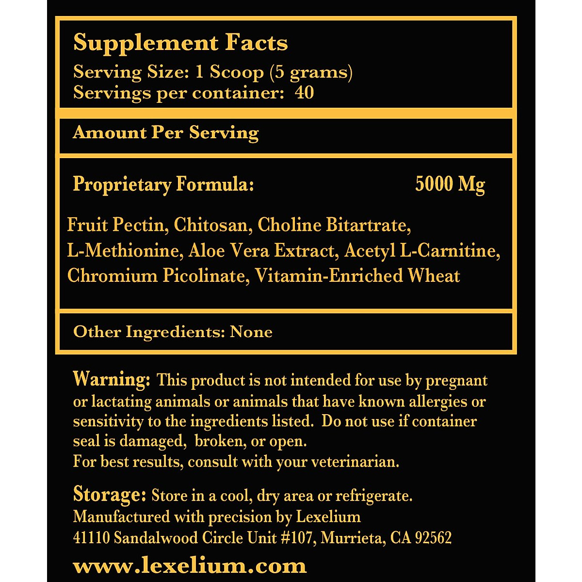 Lexelium Organic Weight Management Supplement for Cats & Dogs | 100% Natural Pet Supplement Powder | Helps with Weight Loss & Curbing Appetite | Keeps Cats and Dogs from Overeating | 200 Grams