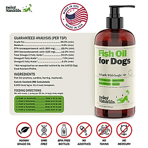 Deley Naturals Probiotics (120 Chews) + Wild Caught Fish Oil (32 oz) for Dogs - Omega 3-6-9, GMO Free - Made in USA