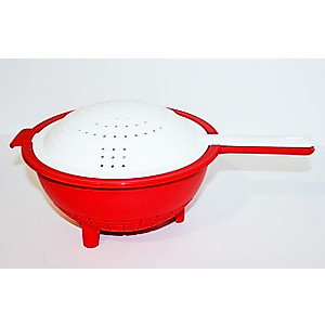 Tupperware Double Colander in Red and White