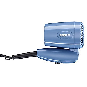 Conair Travel Hair Dryer with Dual Voltage, 1600W Compact Hair Dryer with Folding Handle, Travel Blow Dryer