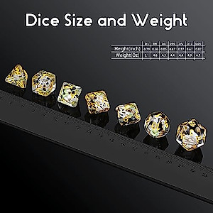 White Cat Gaming Dice Set D&D, DNDND 7PCS Resin DND Dice with Velvet Bag for Dungeons and Dragons Role Playing Games and Tabletop Games（White Cat