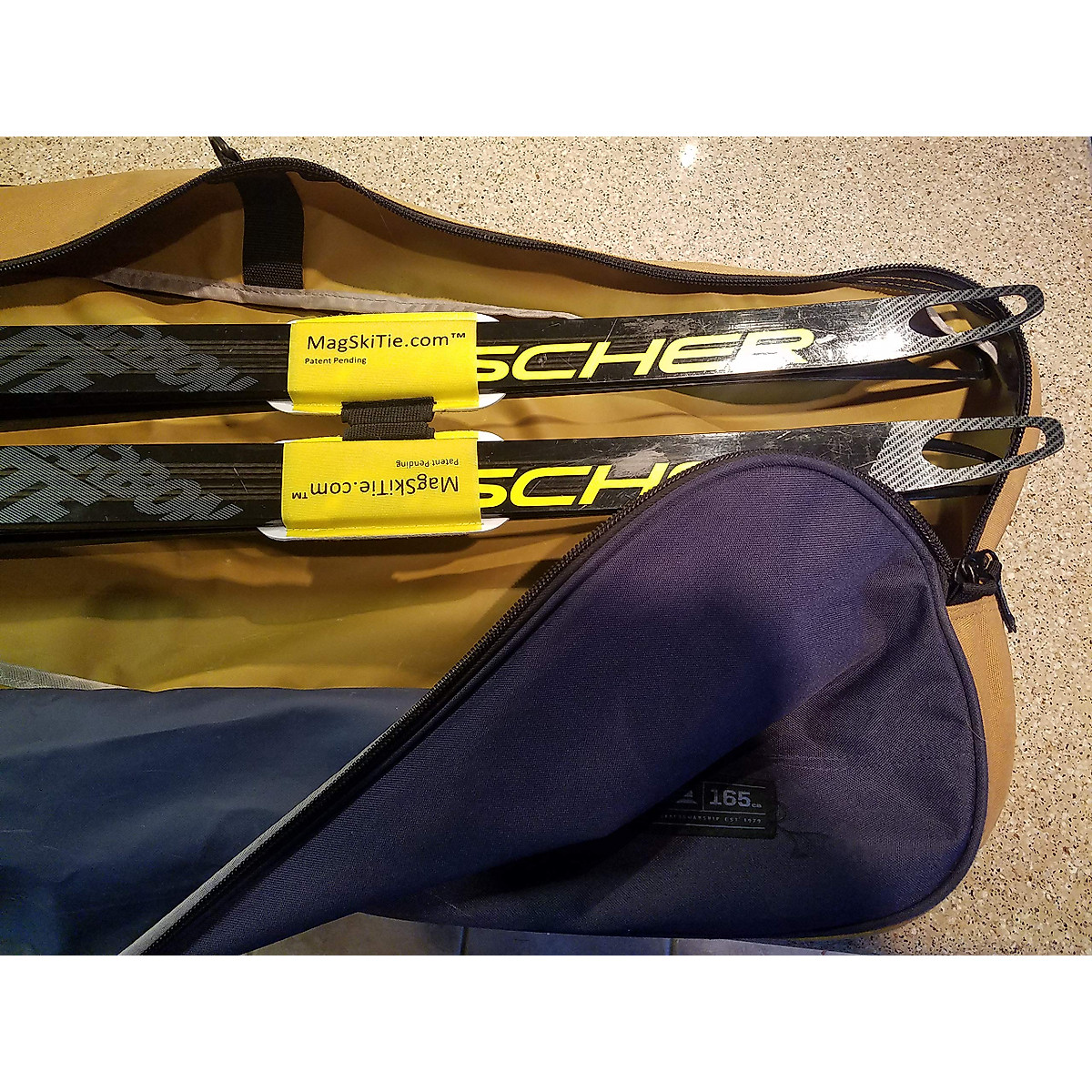 MagSkiTie - 3 Pair- Cross Country Ski Tie Strap Magnetic Nordic Ski Tie Skate Ski Tie Classic Ski Tie Ski Clip Ski Holder The Best Nordic Ski Tie Solution No More Falling Skisi