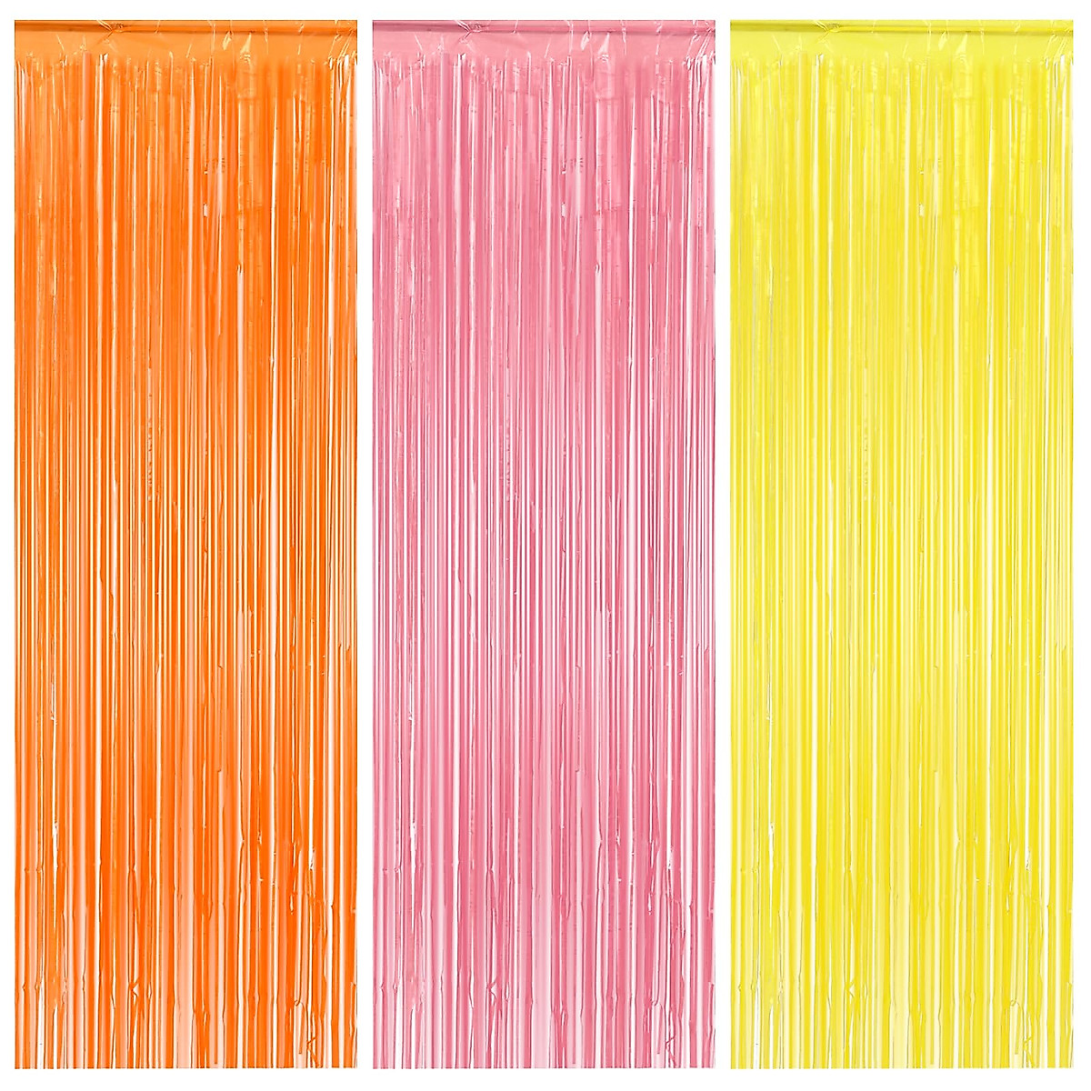 3pcs Foil Curtain Backdrop, Fringe Tinsel Curtain Party Decorations, Glitter Groovy Streamers Bachelorette for Birthday Party Streamer Backdrop for Party Birthdays Graduations Anniversary