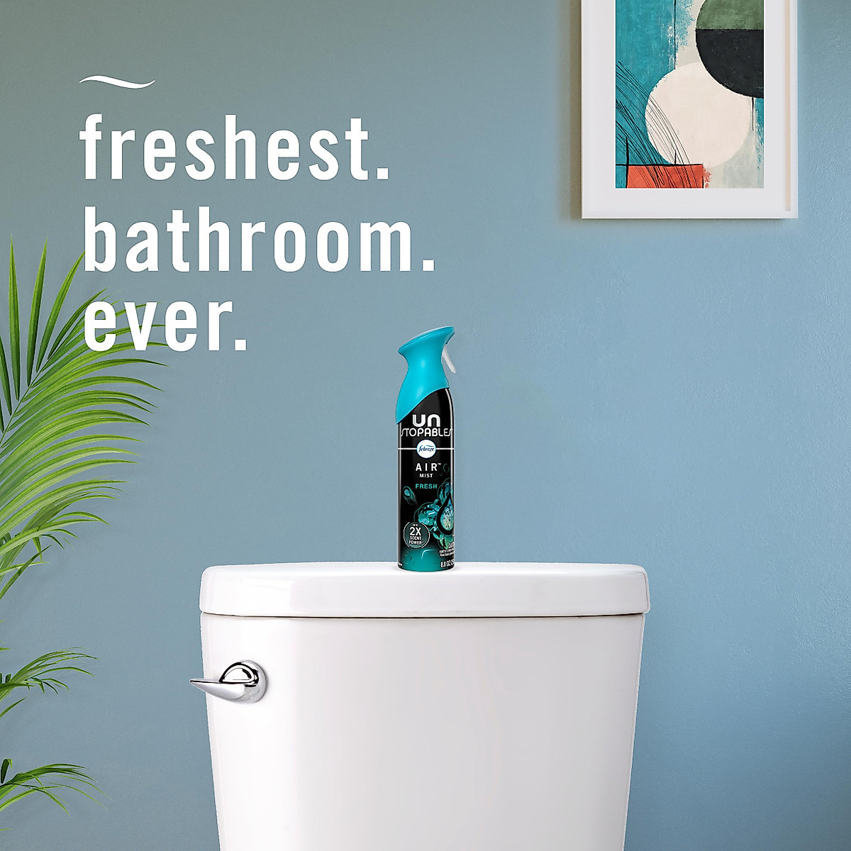 Febreze Unstopables Air Freshener Spray for bathroom, Room Spray Air Freshener, Air Refresher, Bathroom Air Freshener, Fresh Scent, Odor Fighter for Strong Odor, 8.8 Oz (Pack of 3)