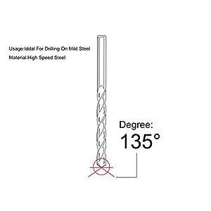 5PCS,3/8", HSS Jobber Length Black and Gold Coated Twist Drill Bits, Metal drill, ideal for drilling on mild steel, copper, Aluminum, Zinc alloy etc. (3/8)