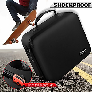 VORI Carrying Case for Nintendo Switch/Switch OLED Model (2021), Hard Travel Storage Protective Case with Handle and Shoulder Strap for Pro Controller, Poke Ball Plus and Switch Accessories, Black