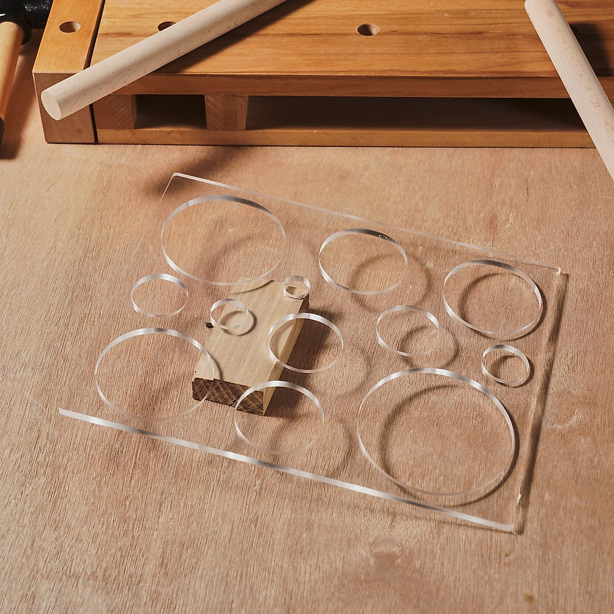 HERMIT TOOLS 12"*10" inches 12-in-1 Circle Inlay Template | Router and Decorative Templates for Woodworking