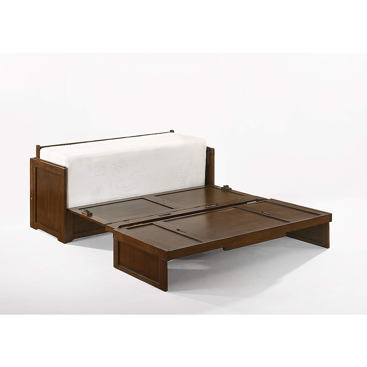 NIGHT & DAY Furniture Murphy Cube Cabinet Bed (Black Walnut, Queen)