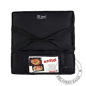 YOPRAL Professional Insulated Pizza Delivery Bag 20” x 20” x 9”, Durable Warmer Food Delivery Bag for Restaurant,Postmates,Catering