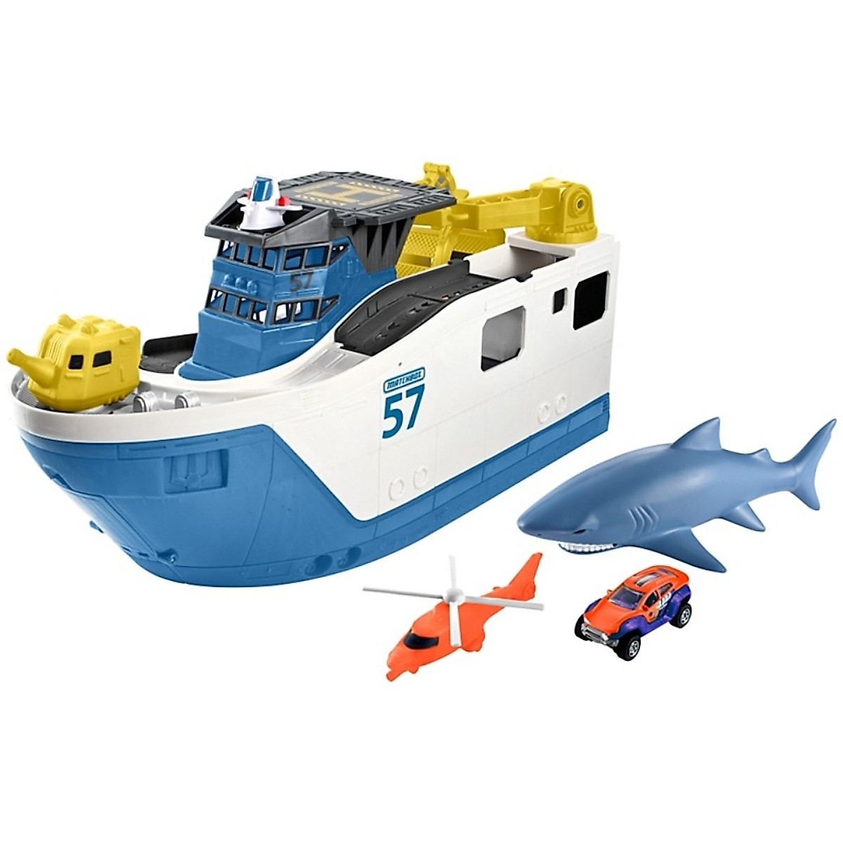 Matchbox Shark Ship Floats in Water and Rescue on Land