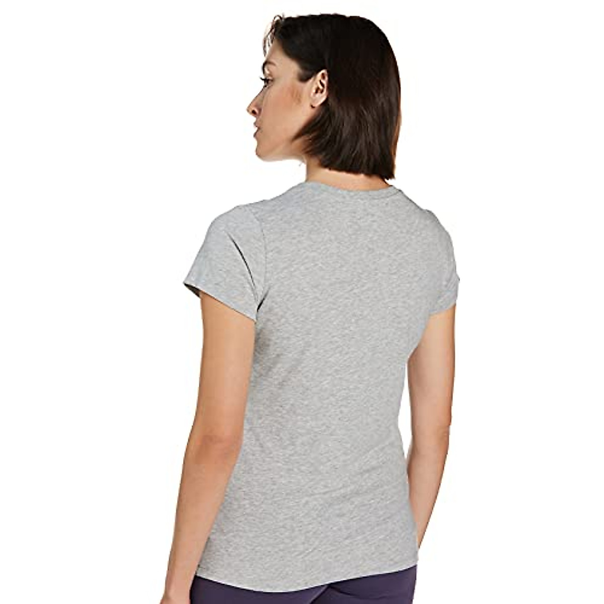 New Balance Women's NB Essentials Stacked Logo Short Sleeve 19, Athletic Grey, Large