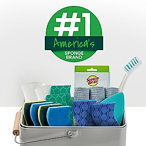 Scotch-Brite Zero Scratch Scrub Sponges, 12 Kitchen Sponges for Washing Dishes and Cleaning the Kitchen and Bath, Non-Scratch Sponge Safe for Non-Stick Cookware