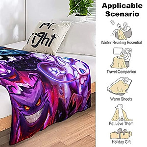 Anime Soft Throw Blanket Bedding Fleece Blankets Lightweight Cozy Warm Fit Home Living Couch Bed Sofa All Season 40"*50" （100 * 130cm）