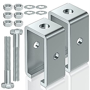 2 Pack Channel Trolley Track Support Hanger Bracket for All 1-5/8" Strut Channel,Heavy-Duty Steel Support Bracket,Trolley Strut Hangers w/Bolt &Nut for Punching Bag,Electric Hoist &Rolling Door