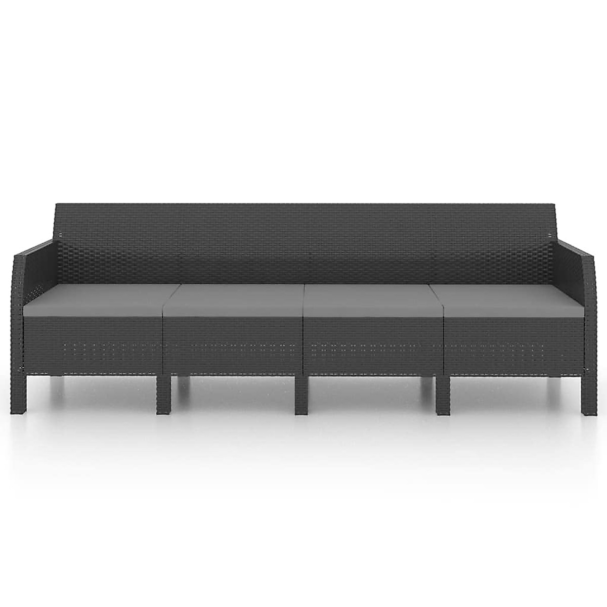 VRAXO 2 Piece Patio Lounge Set with Cushions PP Rattan Anthracite,Outdoor Furniture Sets-72.05lbs