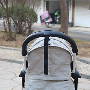 Leather Handle Sleeve Cover Compatible for Babyzen yoyo 2,Stroller Accessories,PU Sleeve Protect Case for YOYO+ Armrest Bumper (No Wrist Strap) (Black)