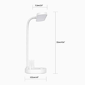 Eye-Caring Charging Plug-in Desk Lamp LED Pen Holder Touch Dimming Eye Protection Multifunctional Table Lamp for Study and Work Office lamp (Color : White)