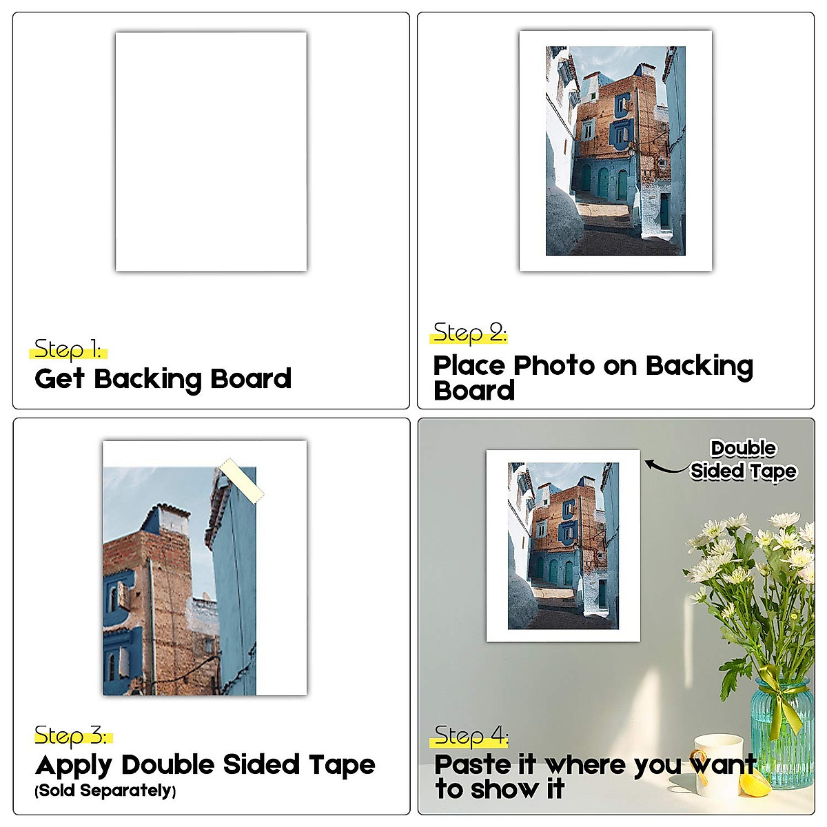 Golden State Art, Pack of 50, 8x10 Inch White Backing Boards