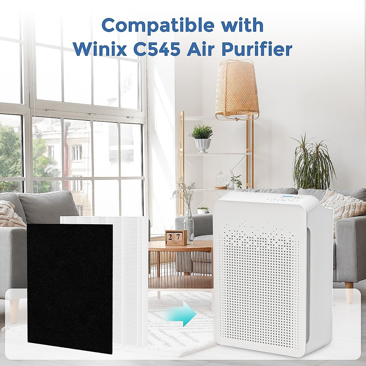 Fil-fresh C545 Replacement Filter S, Compatible with Winix C545 Air Purifier, Includes 2 True HEPA Filter and 8 Activated Carbon Filters, Replaces Part 1712-0096-00