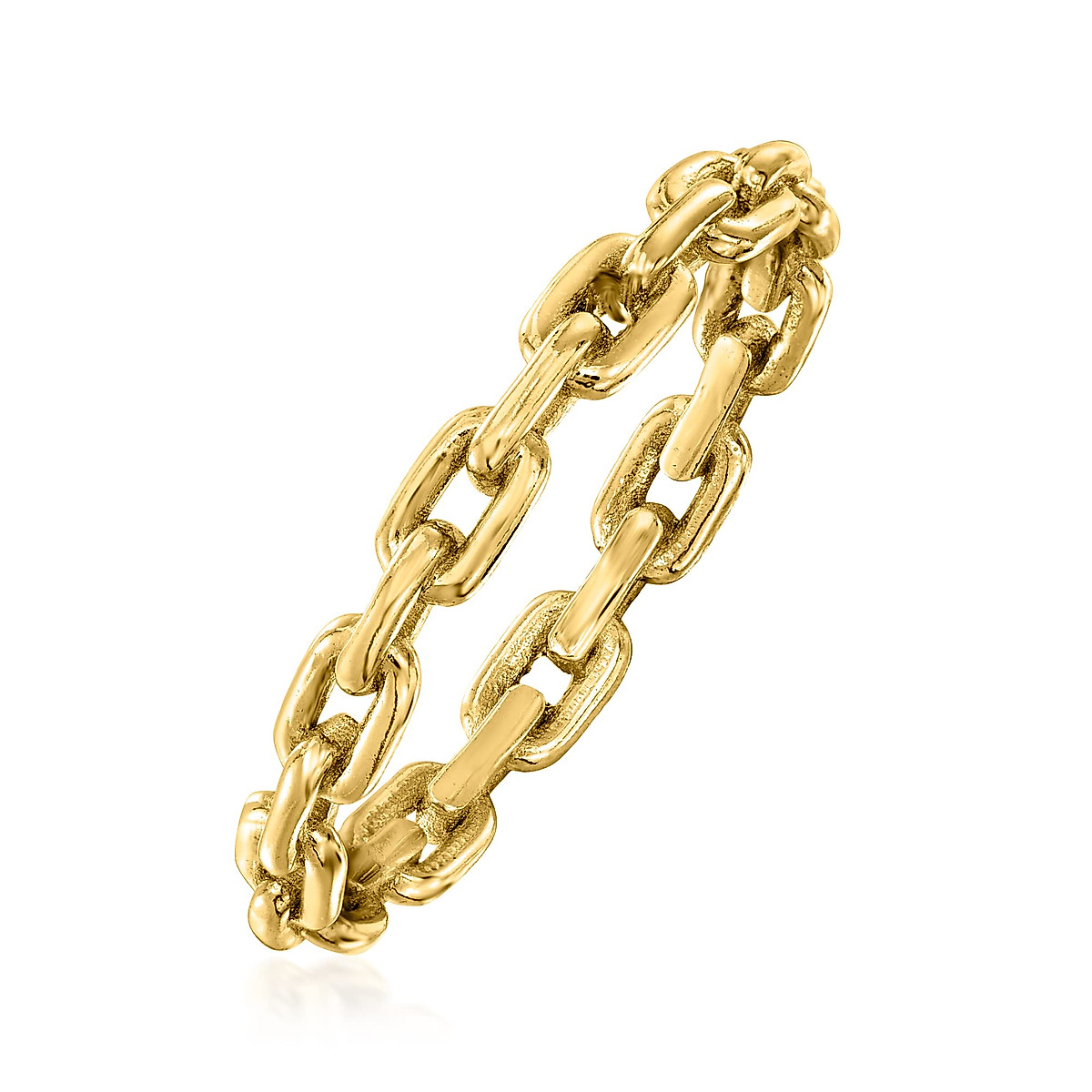 RS Pure by Ross-Simons 14kt Yellow Gold Paper Clip Link Ring. Size 8