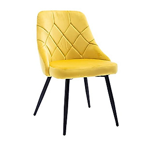 Techni Mobili Modern Contemporary Tufted Velvet (Set of 2) Chair, One Size, Gold