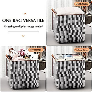 180L Large Storage Bags,Clothes Storage Bags With Zipper, Foldable Closet Organizer Storage Containers With Durable Handles Thick Waterproof For Clothing, Blanket, Comforters, Bed Sheets,Toys,Pillows