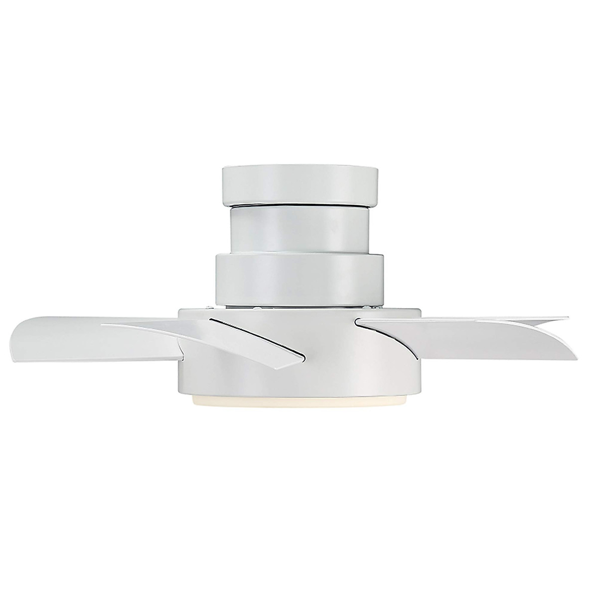 Modern Forms Vox Indoor and Outdoor 5-Blade Smart Flush Mount Ceiling Fan 26in Matte White with 3000K LED Light Kit and Remote Control, (FH-W1802-26L-MW)
