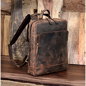 Vintage Couture Premium Leather Laptop Backpack for Men and Women - Stylish, Durable, and Versatile Business & Travel Bag
