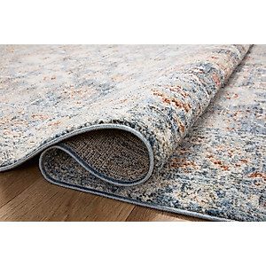 Loloi II Odette Collection ODT-07 Sky/Rust 6'-7" x 9'-6" Area Rug